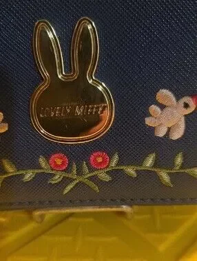 Lovely Miffy | Bags | Lovely Miffy Blue Embroidered Bunny Accent Wallet ...